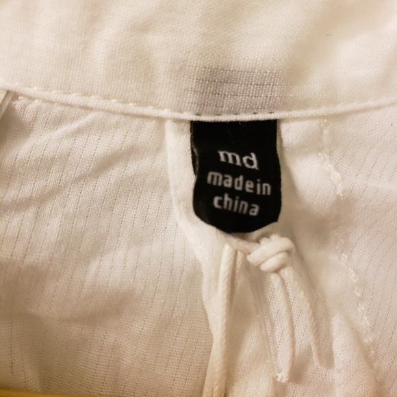 CAbi | Tops | Nwt White Cabi Long Shirt With Ruffle Back M | Poshmark